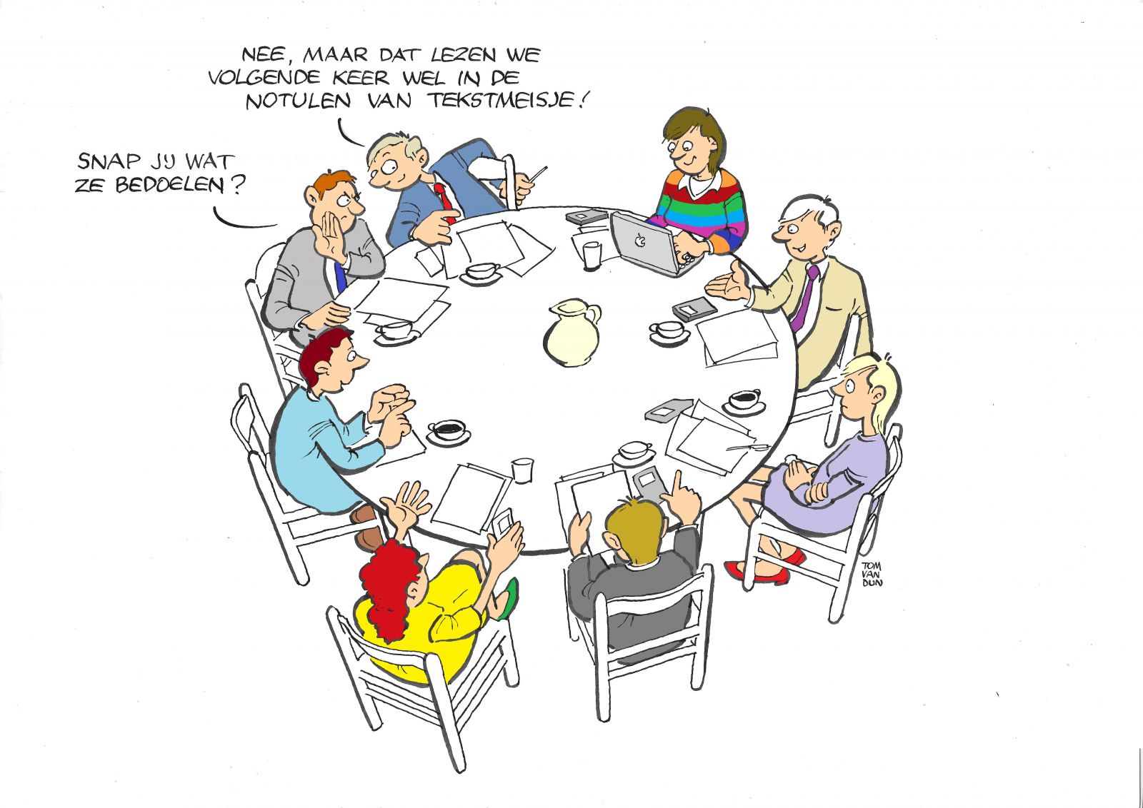 Ze notuleert | Tekstmeisje